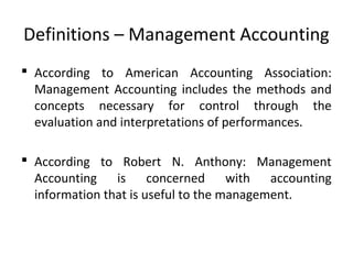 Introduction Cost Management Accounting | PPT