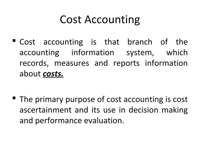 Introduction Cost Management Accounting | PPT