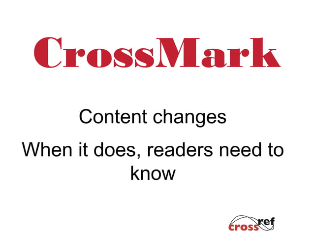 Introduction to CrossMark Webinar | PPT