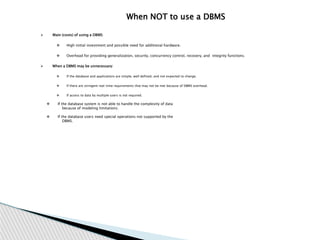 Introduction DBMS.pptx | Databases | Computer Software and Applications