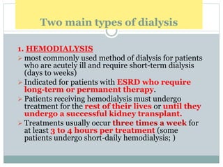 INTRODUCTION dialysis chapter types .pptx | First Aid | Injuries