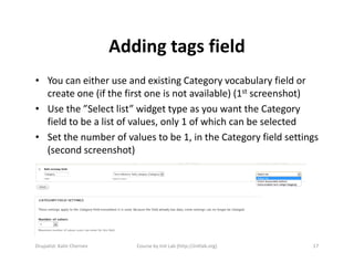 Introduction to Drupal 7 - Content types and fields | PDF