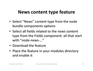 Introduction to Drupal 7 - Content types and fields | PDF