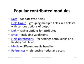Introduction to Drupal 7 - Content types and fields | PDF