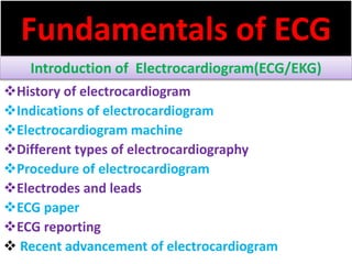 Fundamentals of ECG -Introduction | PPSX