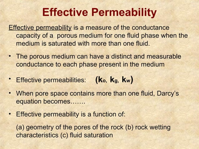 Introduction Effective Permeability & Relative Permeability | PPT | Chemistry | Science