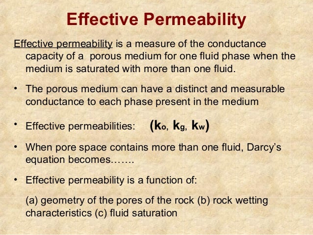Introduction Effective Permeability & Relative Permeability