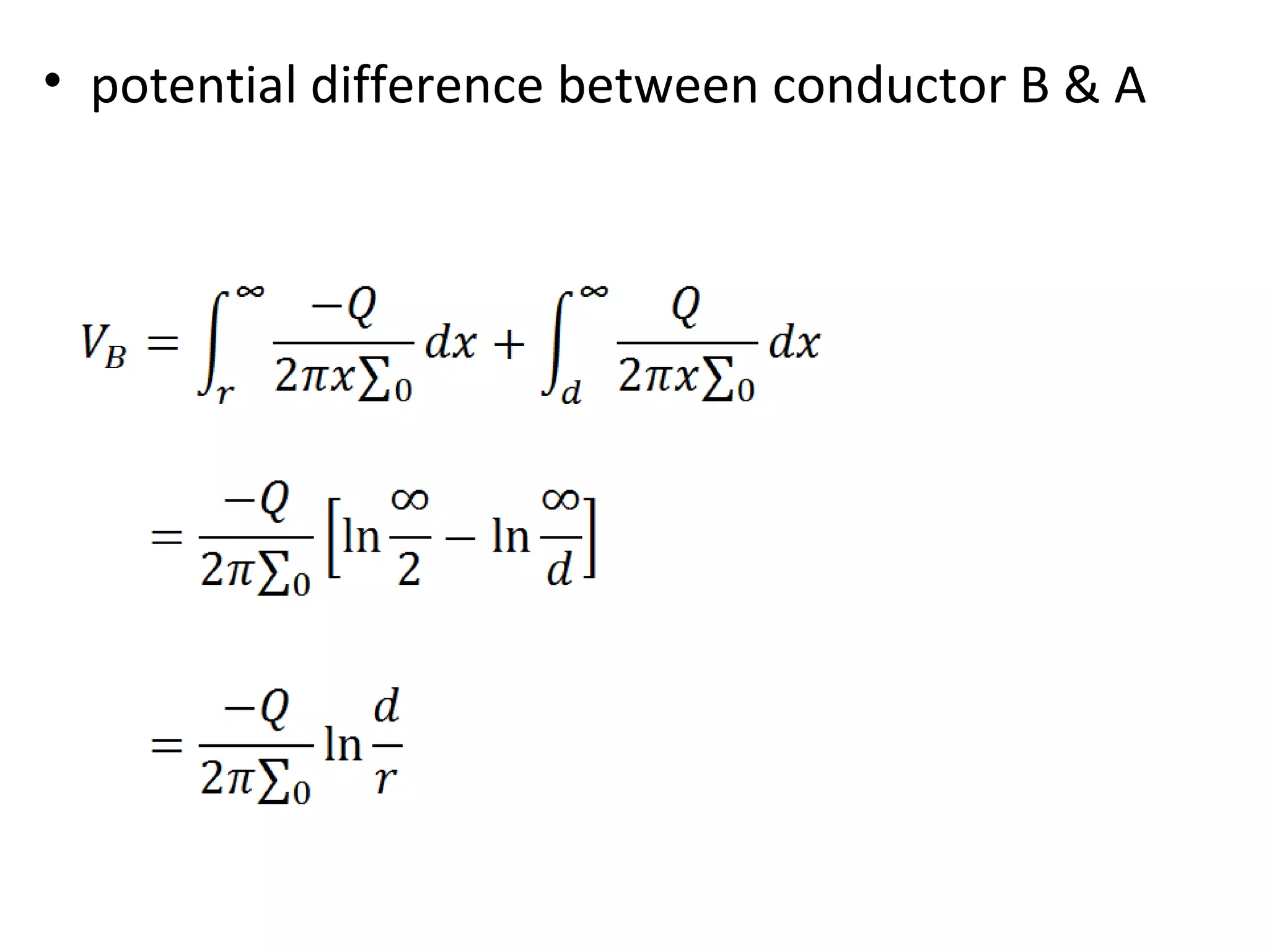 Introduction electrical field of a long straight conductor potential difference between two ...