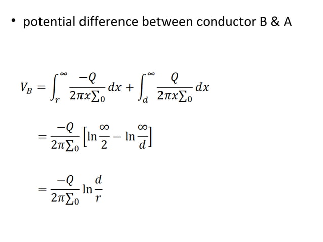 Introduction electrical field of a long straight conductor potential ...