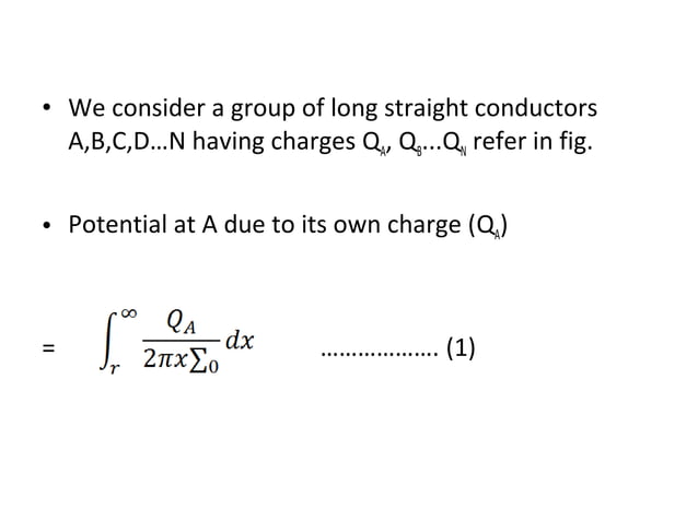 Introduction electrical field of a long straight conductor potential ...