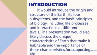 INTRODUCTION TO EARTH AND LIFE SCIENCE FOR THE FIRST DAY OF CLASS | PPTX