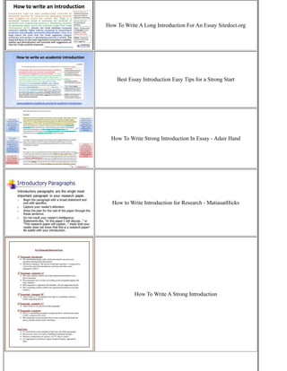 Introduction Essay Help | PDF