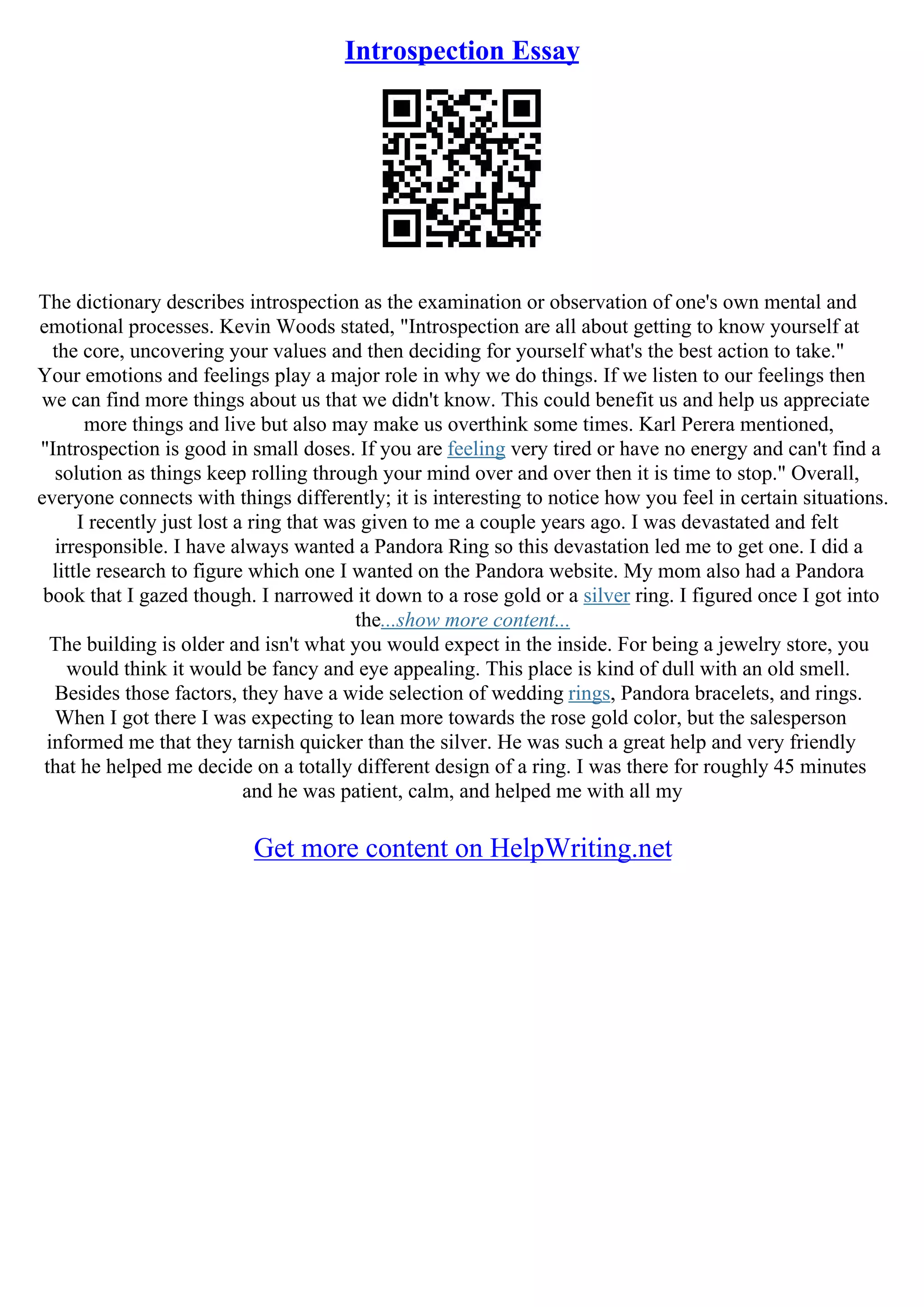 Introduction Essay Samples | PDF