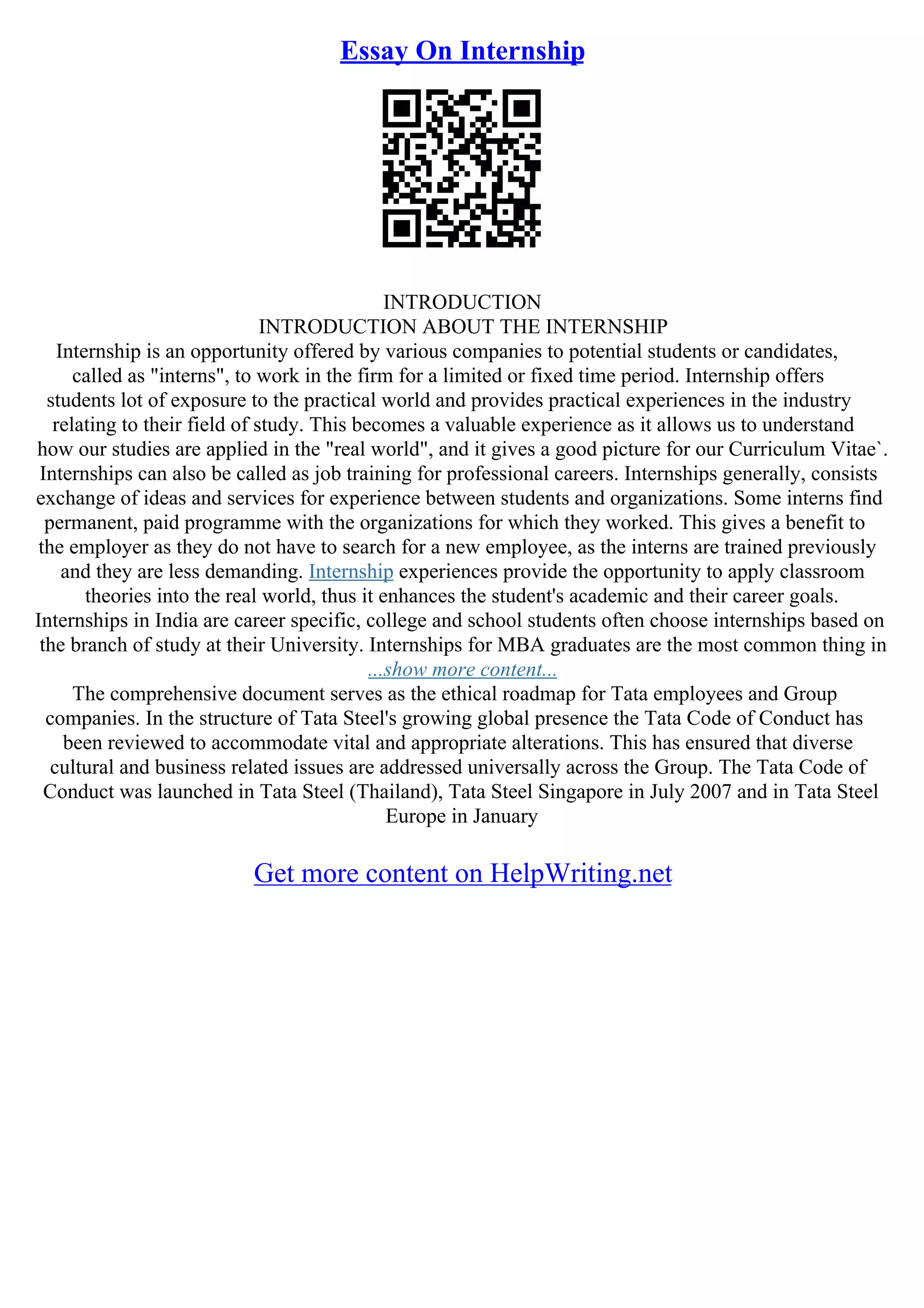 Introduction Essay Samples | PDF