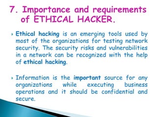 Introduction ethical hacking | PPTX