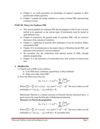 Introduction of Partial Differential Equations | PDF