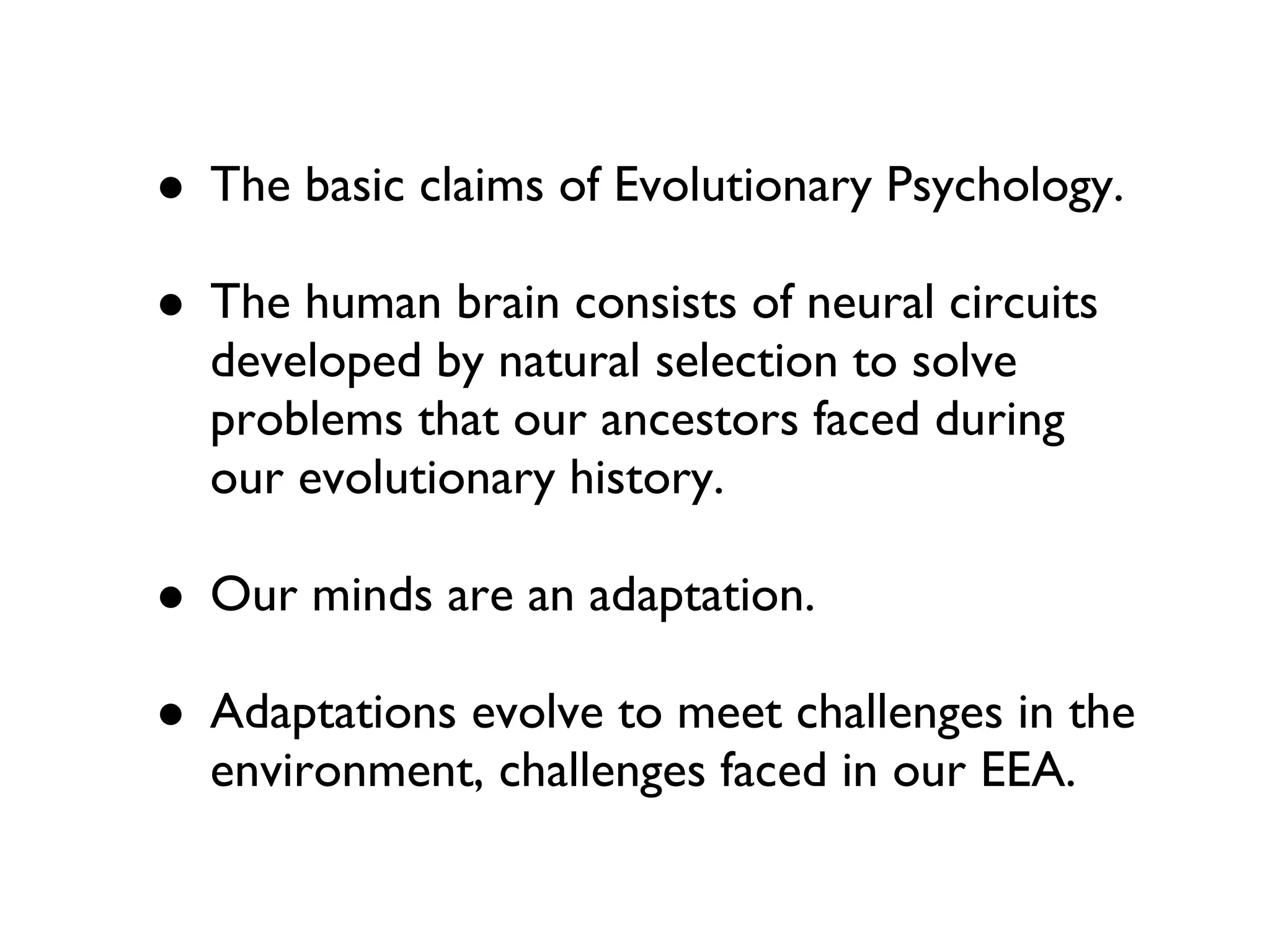 Introduction evolutionary psychology | PPT