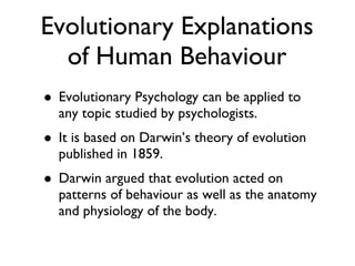 Introduction evolutionary psychology | PPT