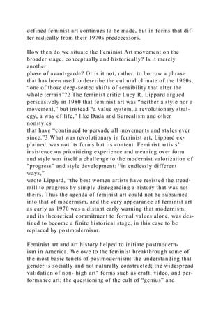INTRODUCTION FEMINISM ANDART IN THE TWENTIETHCENT.docx