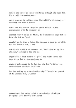 IntroductionFlannery OConnors short story A Good Man Is Hard | PDF