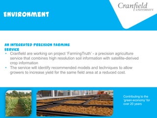 From jet-engines to precision agriculture - Cranfield leads in applied ...