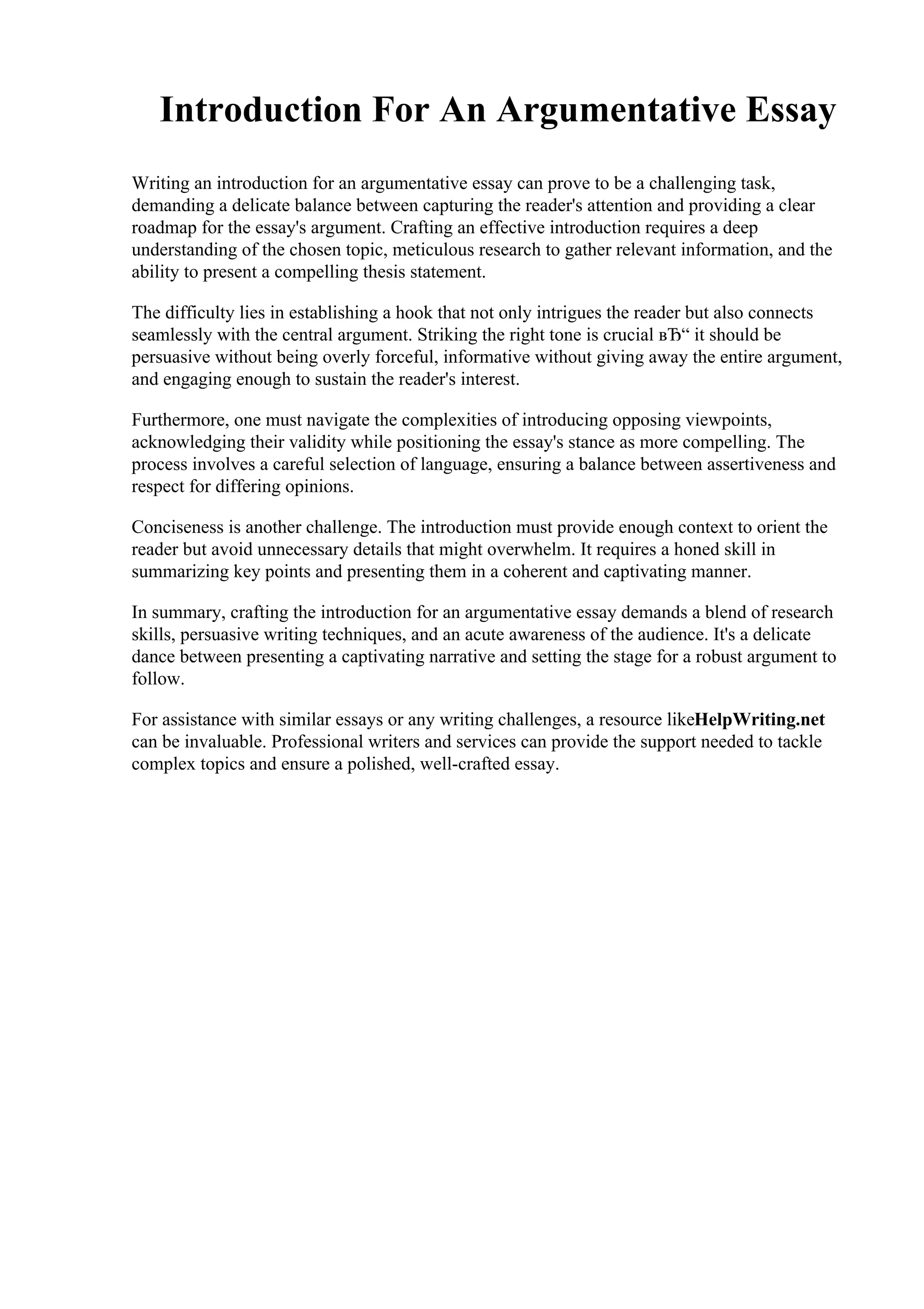 Introduction For An Argumentative Essay.pdf