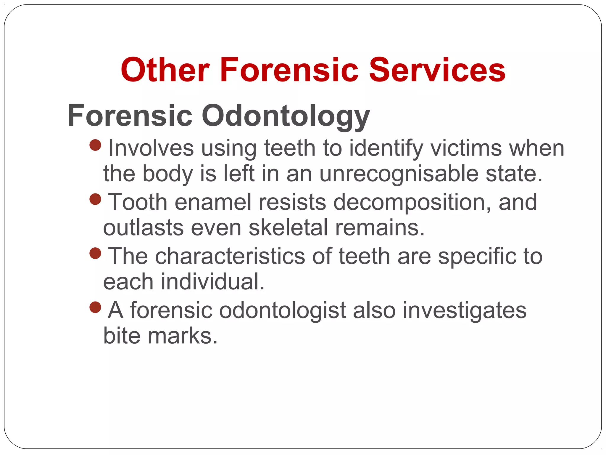 Introduction To Forensic Science Ppt