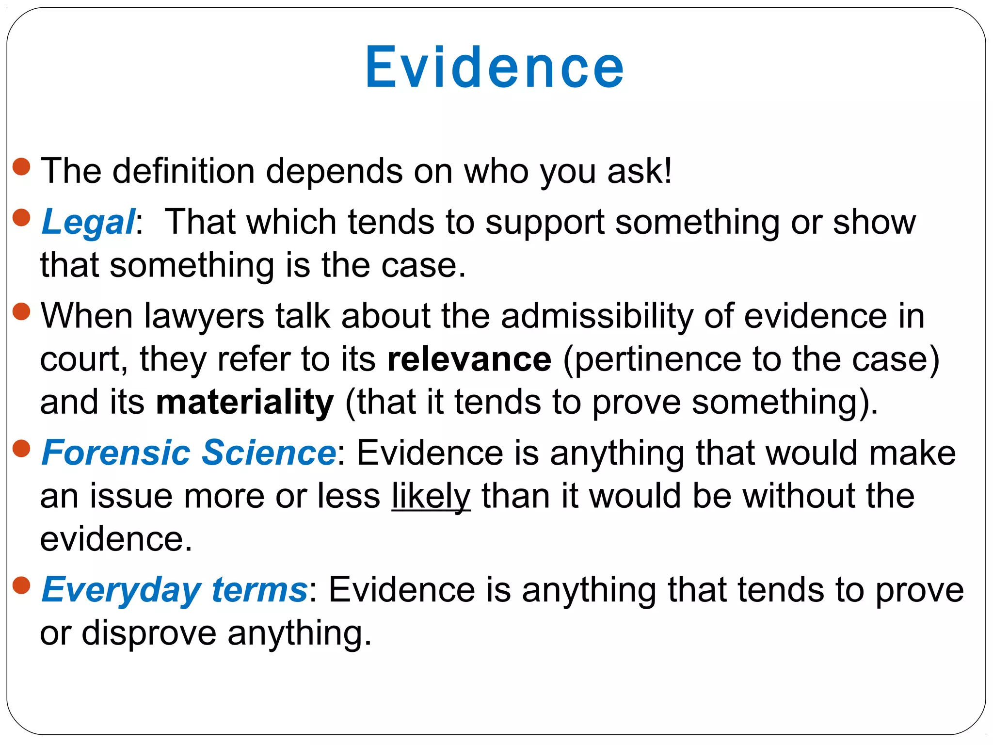 Introduction to Forensic Science | PPT