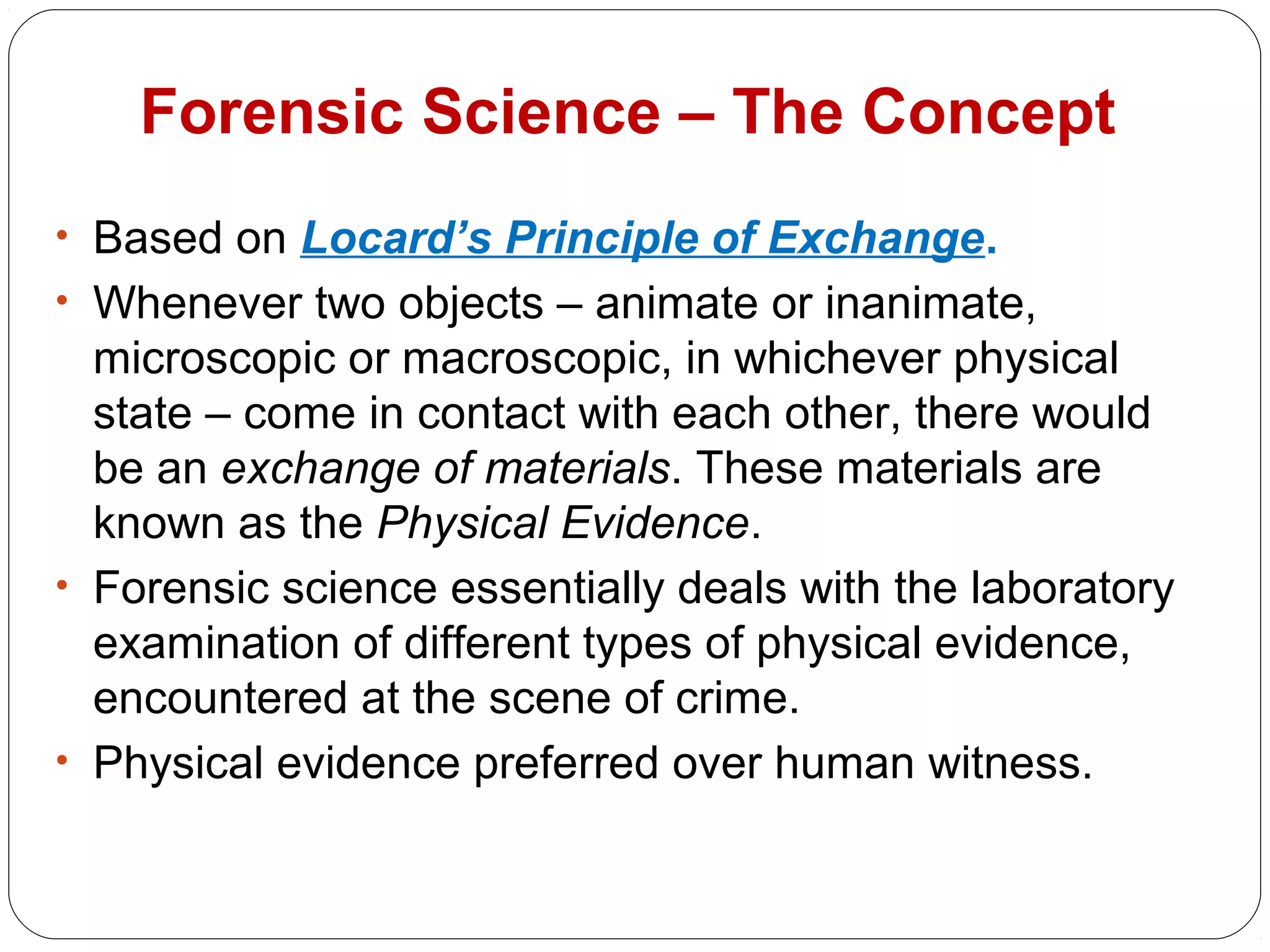 Introduction to Forensic Science | PPT