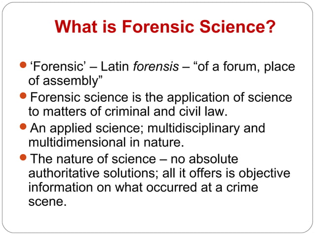 Introduction to Forensic Science | PPT
