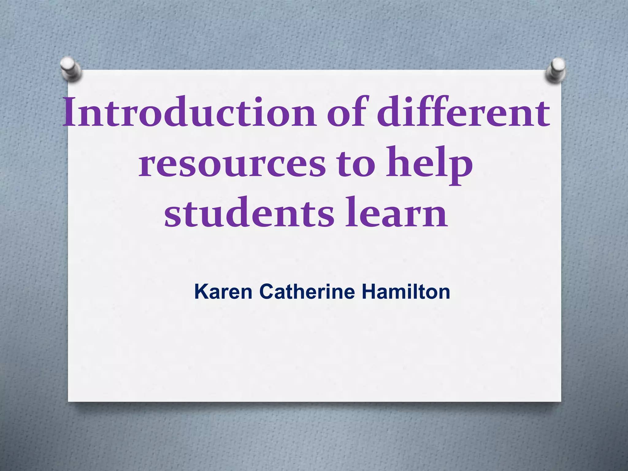 Introduction for resources | PPTX