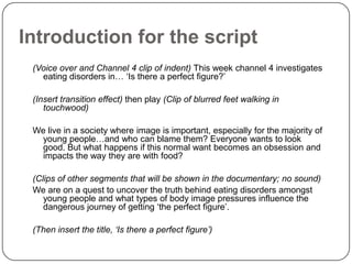 Introduction for the script | PPTX | Screenwriting | Content Production