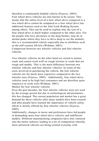 IntroductionFour wheel drive refers to vehicles whose drive tr.docx