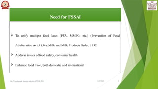 Introduction, function, and structure of FSSAI, 2006.pptx