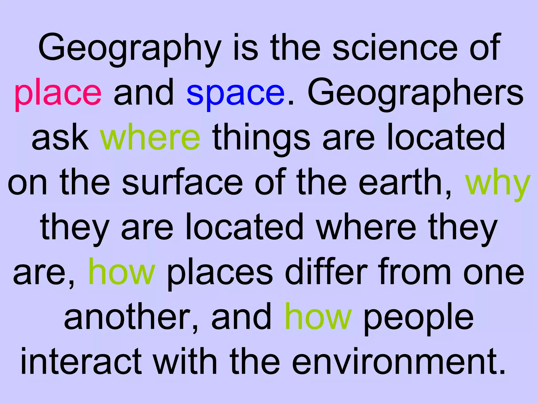 Introduction to Geography's most important concepts | PPT