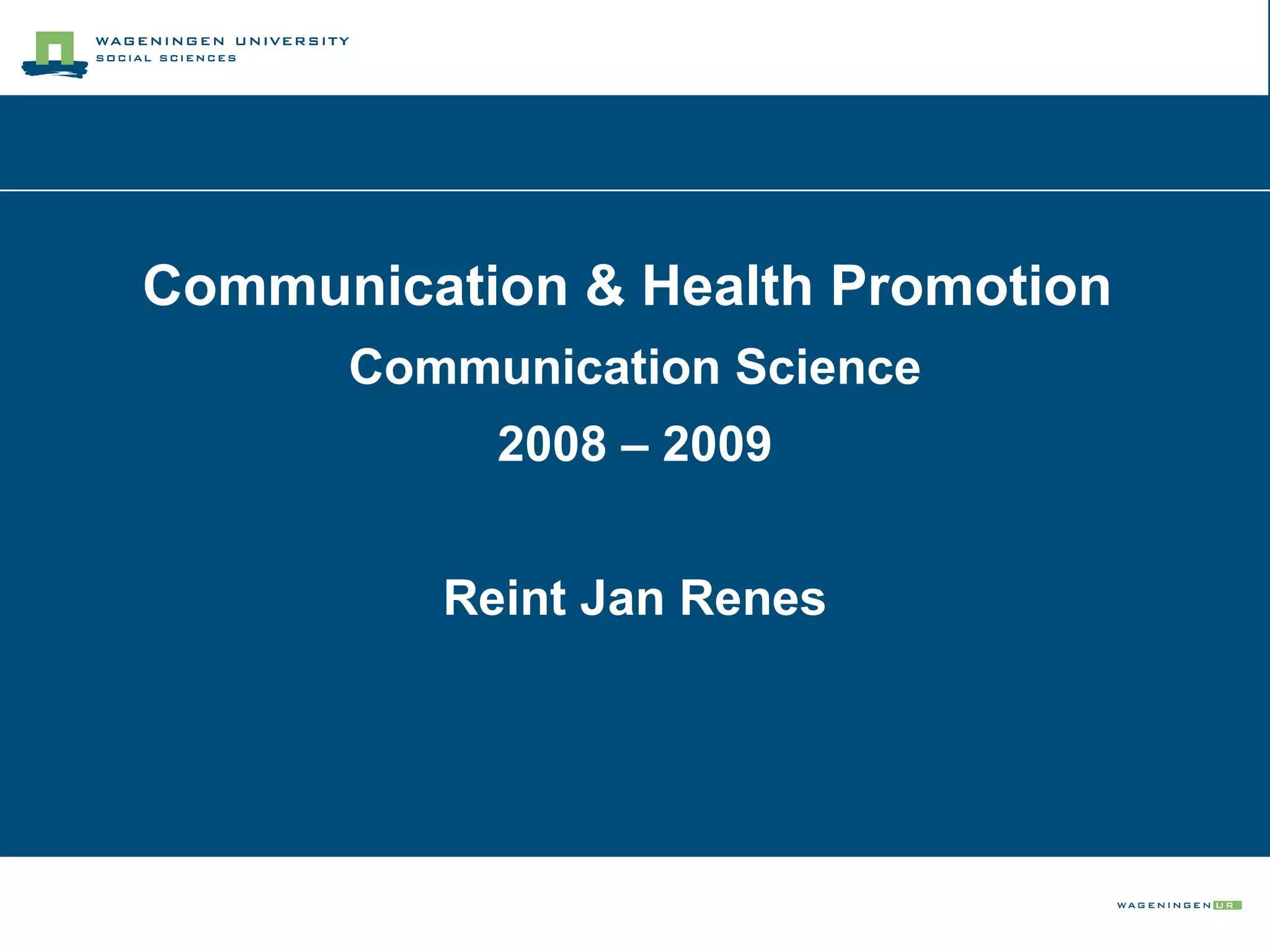 Introduction health communication | PPT