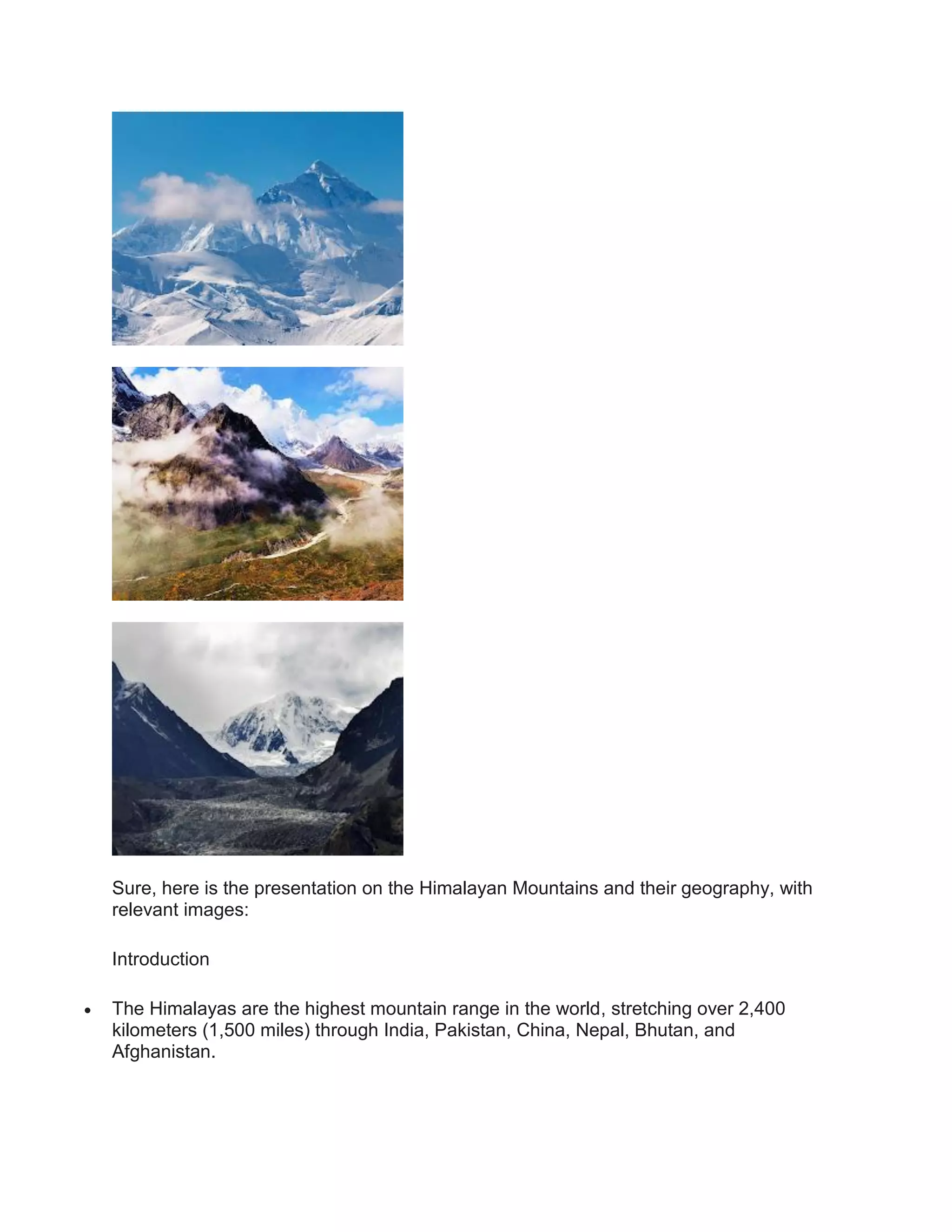 Introduction Himalyan.pdf | Asia Travel | Travel Locations