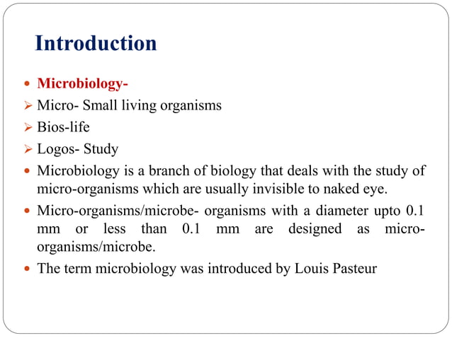 Introduction, history and scope of microbiology | PPTX | Biological Sciences | Science