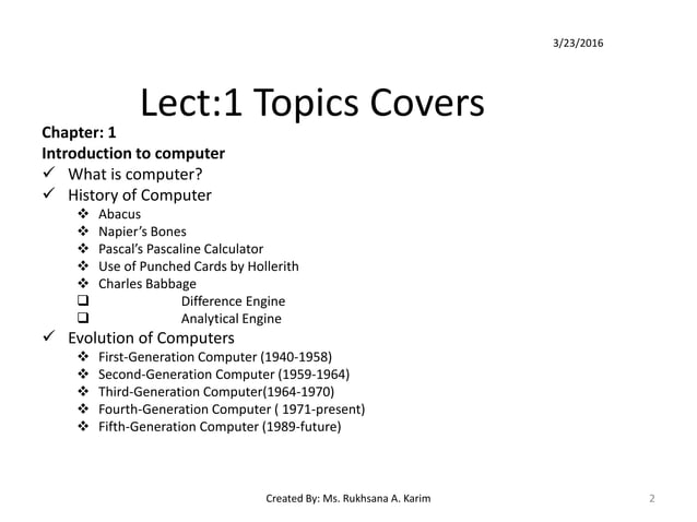 Introduction & history of computer | PPT