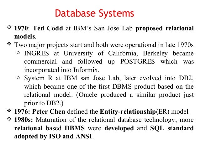 Introduction And History Of Dbms