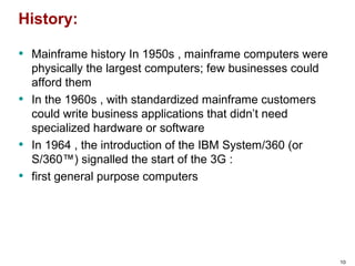 Introduction History Significance of mainframe computer | PPT