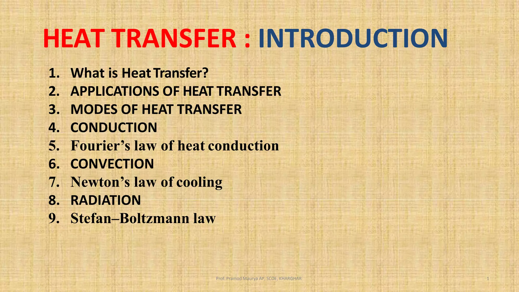 HEAT TRANSFER : Introduction | PPTX