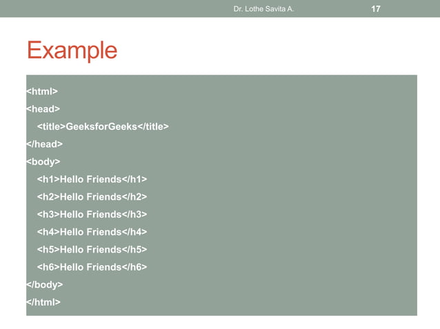 Introduction Html Ppt
