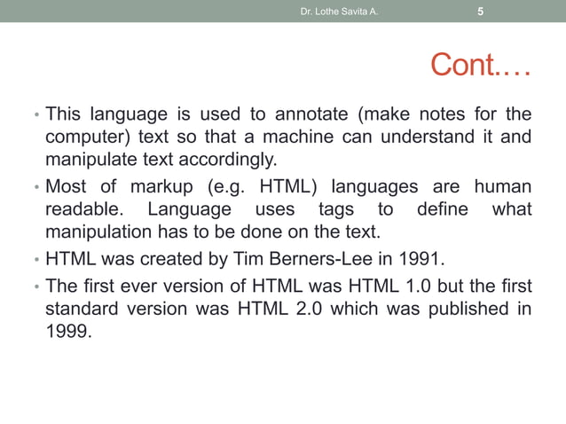 Introduction html | PPT