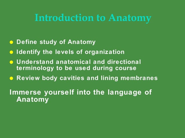 Introduction Human Anatomy | PPT