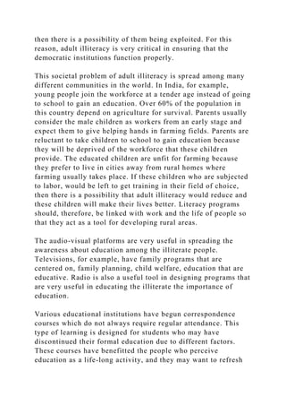 Introduction Illiteracy is the inability to read and write a.docx