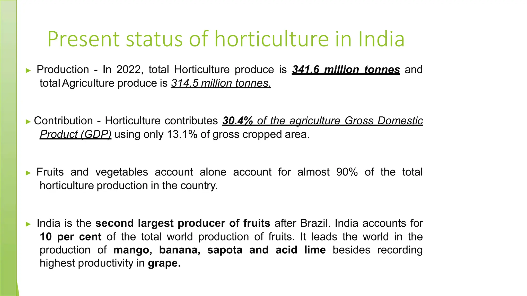 Introduction,importance and scope of horticulture.pptx | Agriculture | Industries
