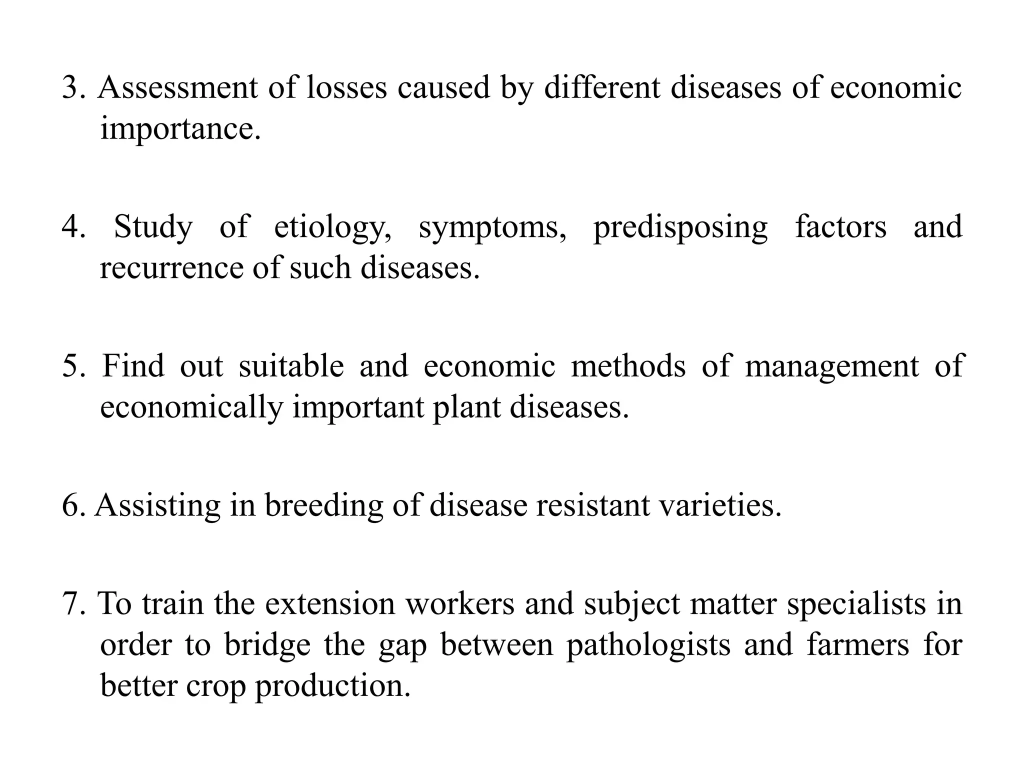 Introduction importance scope and objectives of plant pathology | PPTX