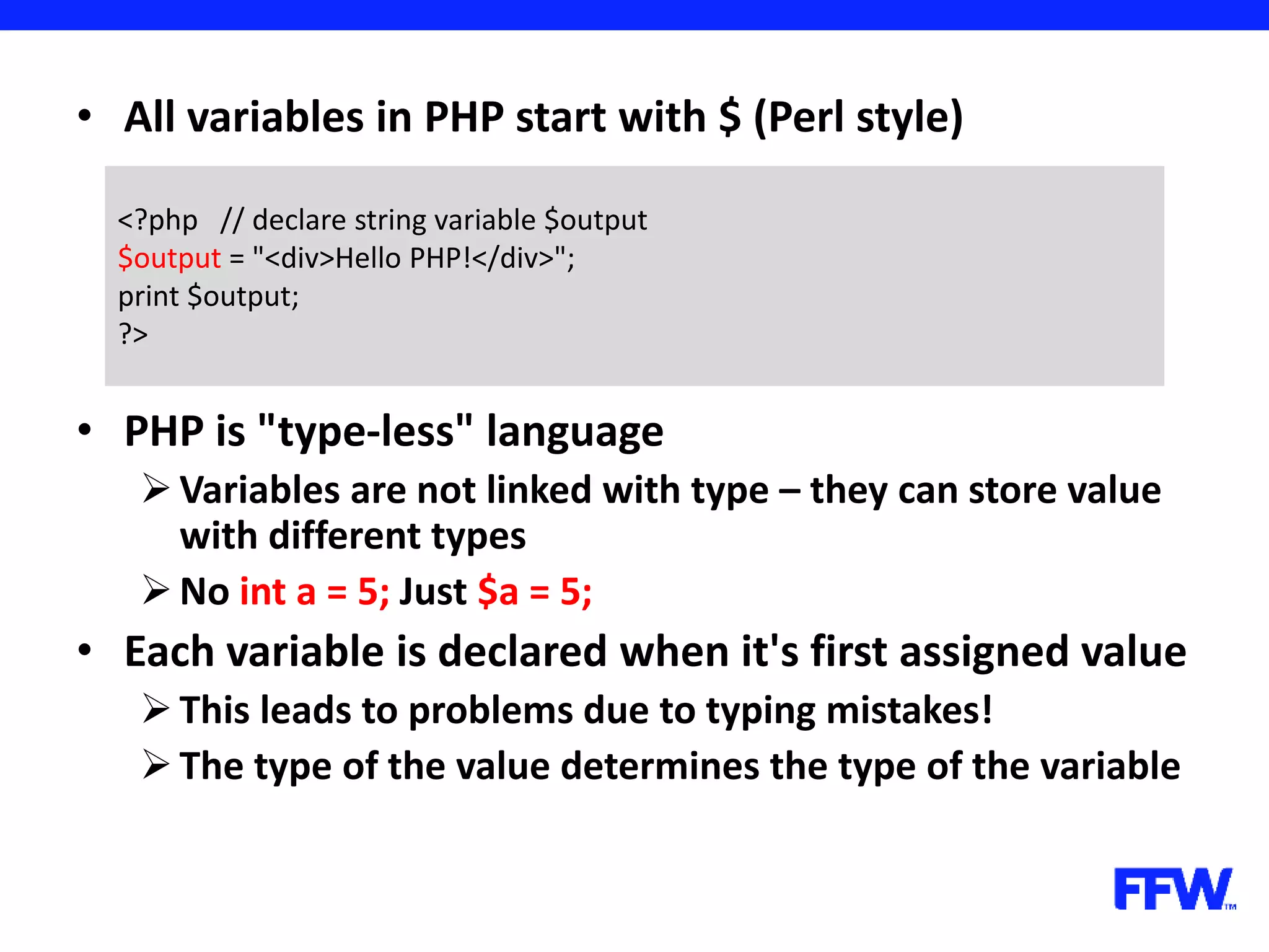 Introduction in php | PPTX