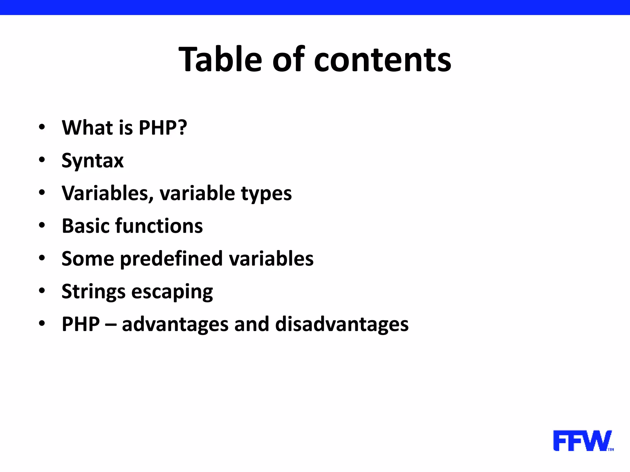 Introduction in php | PPT